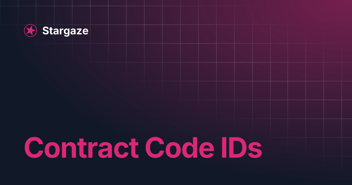 Contract Code IDs | Stargaze